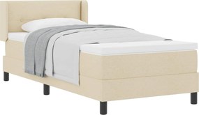 Postel s boxspringem s čelo Krémová 200 x 100 cm textil 3341095