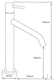Mexen Rumba Vysoká Umyvadlová baterie, Grafitová, 73510-66