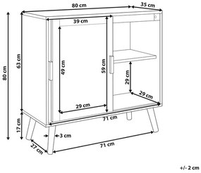 2dveřová ratanová skříňka světlé dřevo HODGEN Beliani