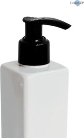 Dávkovač na mýdlo 250 ml bílý s černou pumpičkou LUNA