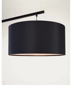 Černá stojací lampa s textilním stínidlem (výška 221,5 cm) Ciana – Kave Home