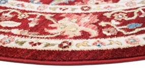 Červený kulatý koberec ve vintage stylu Šířka: 100 cm