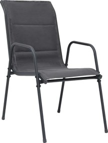 vidaXL Stohovatelné zahradní židle 2 ks ocel a textilen antracitové [313075]