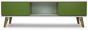 TV stolek JORGEN, 160x50x45, zelená/bílá