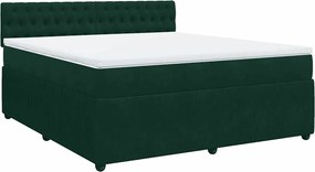 Box spring postel s matrací tmavě zelená 180x200 cm samet 3287815