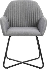 Jídelní židle 2 ks světle šedé textil 249807