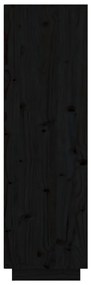 Komoda černá 74 x 35 x 117 cm masivní borové dřevo - Default Title
