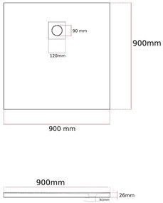 Erga Oldaf, SMC čtvercová sprchová vanička 90 x 90 cm, černá matná, ERG-GMA-OL-9090BK