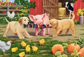 SCHMIDT Puzzle Zvířata na farmě / 3x48 dílků / 26,3 x 17,8 cm