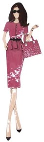 Elegantní nástěnná dekorace ze smaltovaného kovu Magenta 70 cm