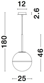 Nova Luce Závěsné svítidlo CANTONA bílé opálové sklo mosaz zlatá E27 1x12W