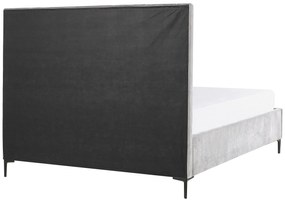 Sametová postel s úložným prostorem 180 x 200 cm šedá SEZANNE Beliani