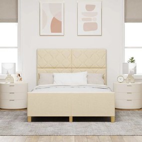 Rám postele s čelo Krémová 160 x 200 cm textil 3344821