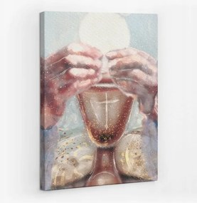 Fotoobraz do obývacího pokoje Eucharistie První Svaté Přijímání 40x60 cm