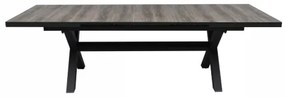 Zahradní rozkládací stůl keramická deska dekor dub 200+60x100 hliníková konstrukce AZT-G1920 GREY