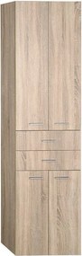 Aqualine Aqualine, ZOJA/KERAMIA FRESH skříňka vysoká 50x184x29cm, dub platin, zásuvky, 51296