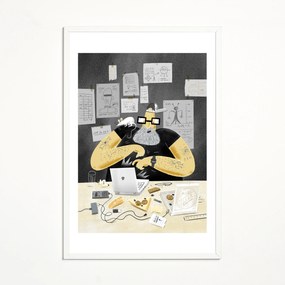 Milan Starý | Ajťák Rám: Bílý, Velikost: 40 x 30 cm