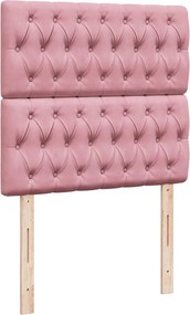 Box spring postel s matrací růžová 90x200 cm samet 3293121