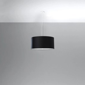 Závěsné svítidlo Otto, 1x černé textilní stínítko, (bílé sklo), (fi 50 cm)