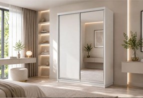 Skříň s posuvnými dveřmi 1800x2400x600 1LTD 1 Zrcadlo Nymphea Alba, profil stříbrný