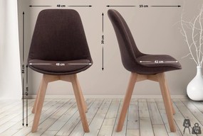 Konferenční židle Borneo V2 přírodní konstrukce látka – hnědá