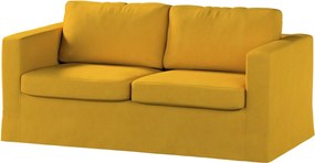 Potah na pohovku IKEA Karlstad 2-místná , nerozkládací, dlouhý barva žlutá látka pletený vzor