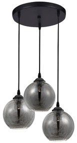 Kouřově šedé skleněné závěsné světlo Nova Luce Adelina 30 cm