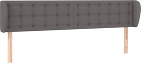 Čelo postele typu ušák šedá 203x23x78/88 cm umělá kůže 3117256