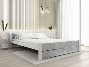 Postel IKAROS DOUBLE 180 x 200 cm, beton/bílá Matrace: Bez matrace, Rošt: Bez roštu