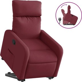 Zvedací polohovací křeslo vínové textil 3206702