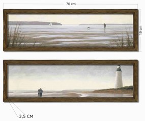 Sada obrazů Lighthouse 2 ks 19x70 cm hnědá