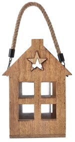 4Home Lucerna z mangového dřeva Shining Star, 18 x 15 x 25 cm