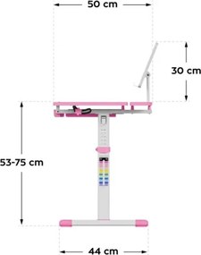 Dětský rostoucí psací stůl Mark Adler Study 3.0 Pink