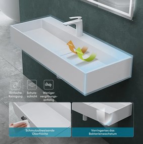 design umyvadlo COLOSUM G6028 100cm bílé z litého mramoru
