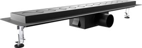 W-DRAINWELL 70 Black Odtokový podlahový žlab, vlnky