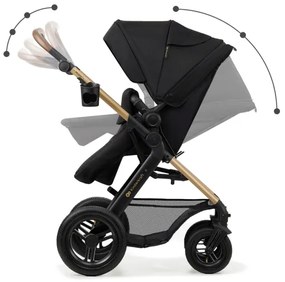 KINDERKRAFT-Kombinovaný kočárek 3v1 MOOV 2 AIR Pure black + autosedačka MINK PRO