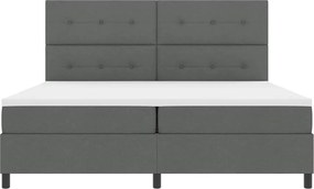 Postel s boxspringem s čelo Tmavě šedá 200 x 200 cm textil 3339414