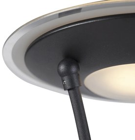 Stojací lampa černá s ramenem na čtení vč. LED a USB portem - Sevilla