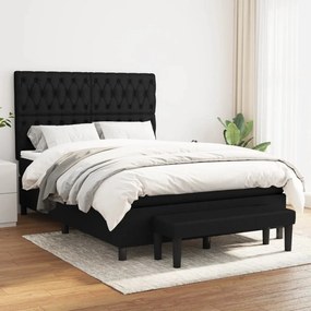 Box spring postel s matrací černá 140 x 190 cm textil 3136831