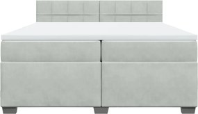 Box spring postel s matrací světle šedá 200x200 cm samet 3286402