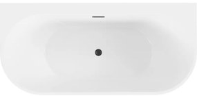 Mexen Oval+, volně stojící vana ke stěně 170 x 80 cm, bílá lesklá, černá matná, 52681708000-70