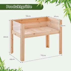 Costway 50 L vyvýšený záhon s drenážními otvory a průhlednými akrylátovými