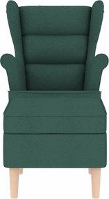 Křeslo s podnožkou tmavě zelené textil 3307994