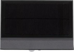 NV 9492510 AKCE - Venkovní nástěnné svítidlo JIGRA antracitový hliník a čiré sklo LED 2W 3000K 3.7V 100st. IP65 solární s pohybovým čidlem - NOVA LUCE