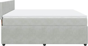 Box spring postel s matrací světle šedá 200x200 cm samet 3290124