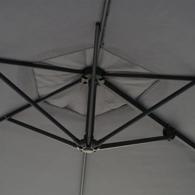 Nástěnný slunečník Casoria 3 m polyester hliník/ocel - šedá