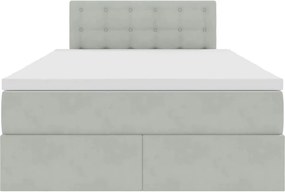 Postel s úložným prostorem Světle šedá 120 x 200 cm samet 3370869