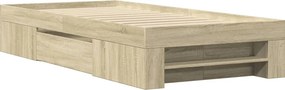 Rám postele bez matrace dub sonoma 100x200 cm kompozitní dřevo 3295487