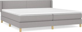 Box spring postel s matrací světle šedá 200 x 200 cm textil 3130217