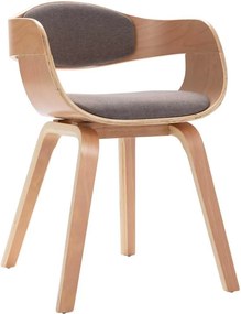 Jídelní židle 2 ks ohýbané dřevo a taupe textil 287390